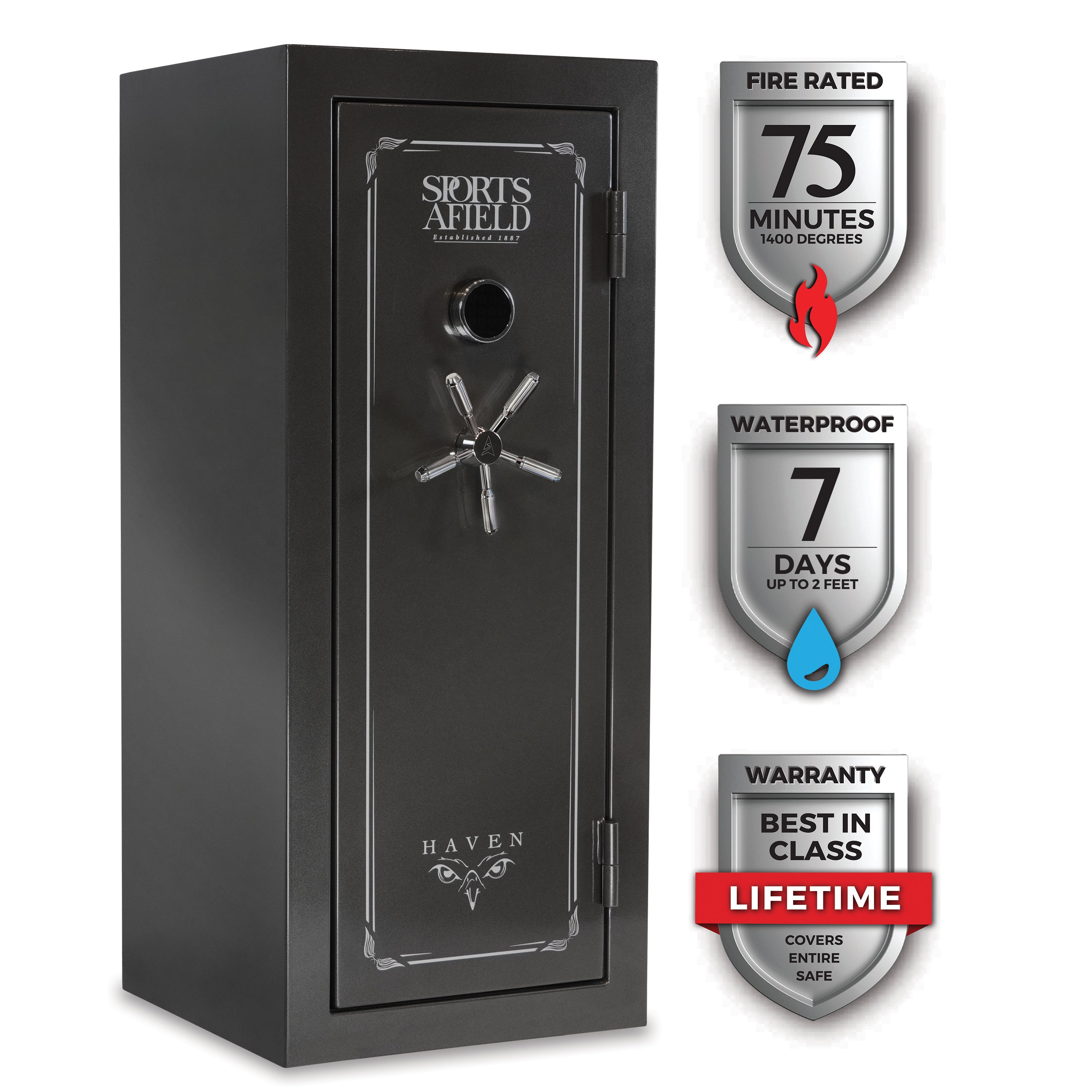 Sports Afield Haven SA5925HX 24 capacity Fire & Water Safe – Safes and ...